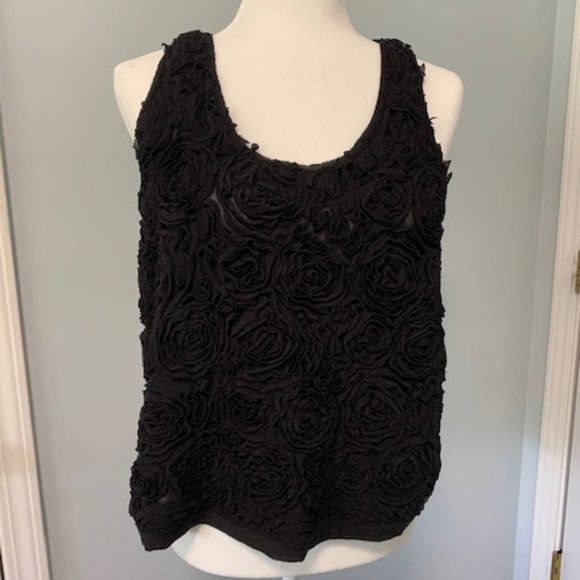 Rory Beca | Tops | Rory Beca Rose Racerback Black Tank | Poshmark